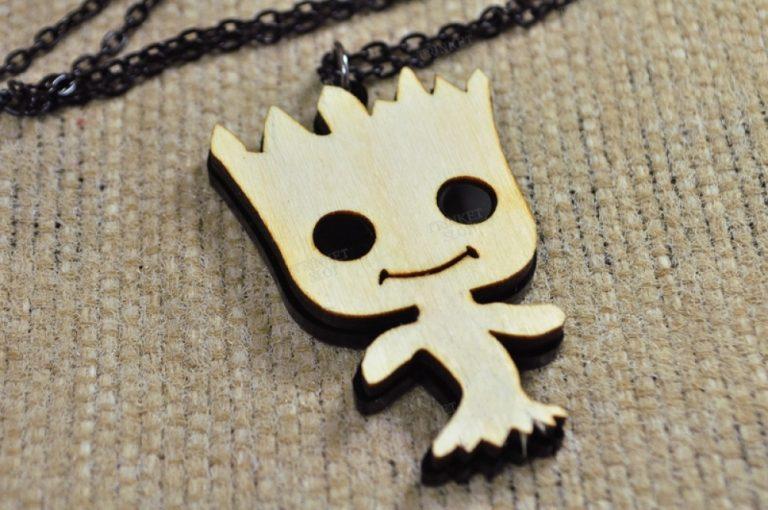 Groot Baby Wood Necklace - Trinket Slot